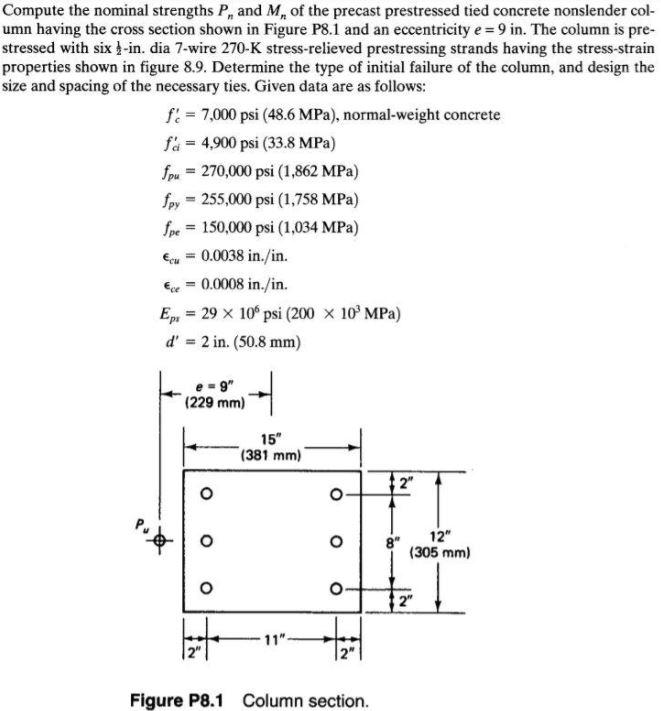 Compute the nominal strengths Pn and Mn of the | Chegg.com