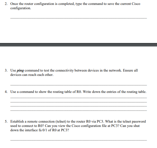 Solved Configure Network Devices using Cisco IOS Commands. | Chegg.com