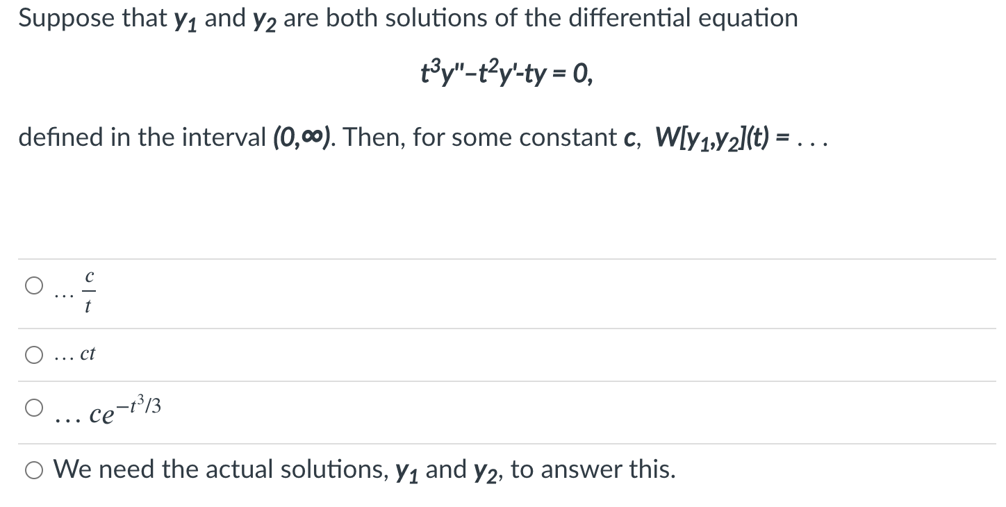 Solved Suppose that y1 and y2 are both solutions of the | Chegg.com