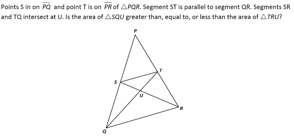 Solved Points s in on PQ and point T is on PR of PQR. | Chegg.com