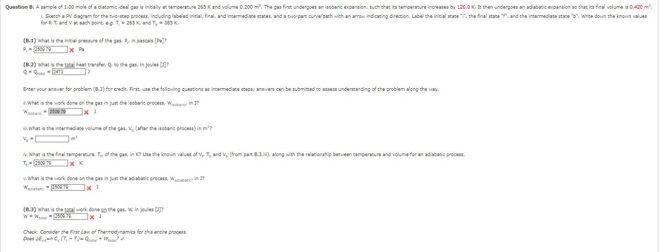 Solved for Pr,Tr and V at each point, e.g. T1=265 K, and | Chegg.com