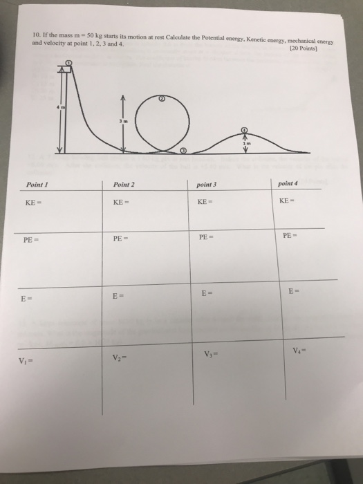 Solved 10. If the mass m- 50 kg starts its motion and | Chegg.com