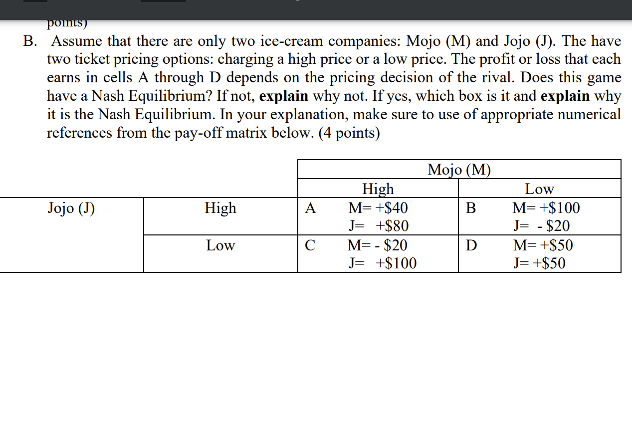 Solved points) B. Assume that there are only two ice-cream | Chegg.com
