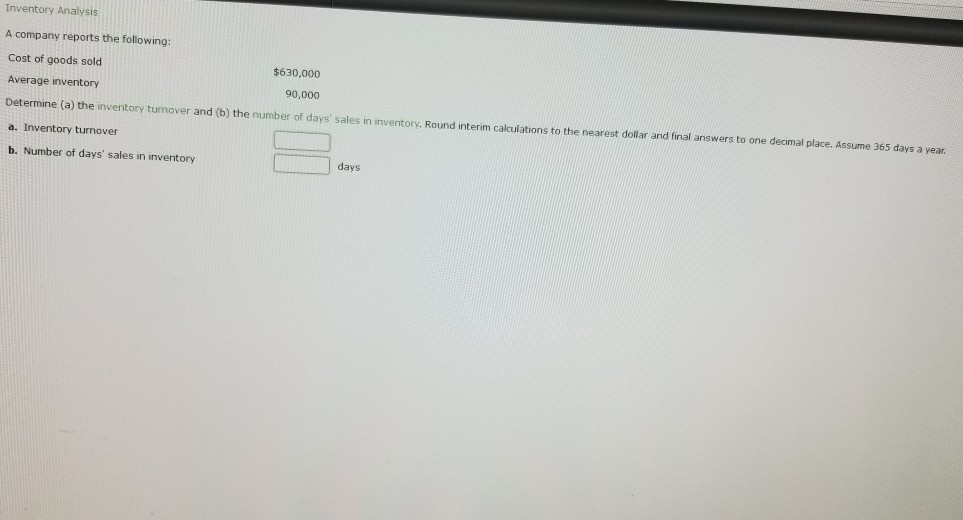 Solved Inventory Analysis A company reports the following | Chegg.com