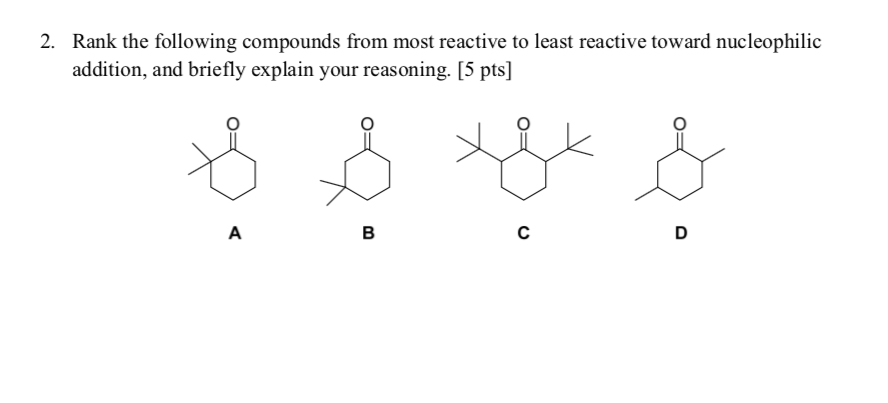 Solved Rank The Following Compounds From Most Reactive To