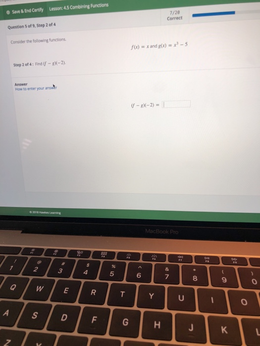 Solved Save &End Certify Lesson: 4.5 Combining Functions | Chegg.com