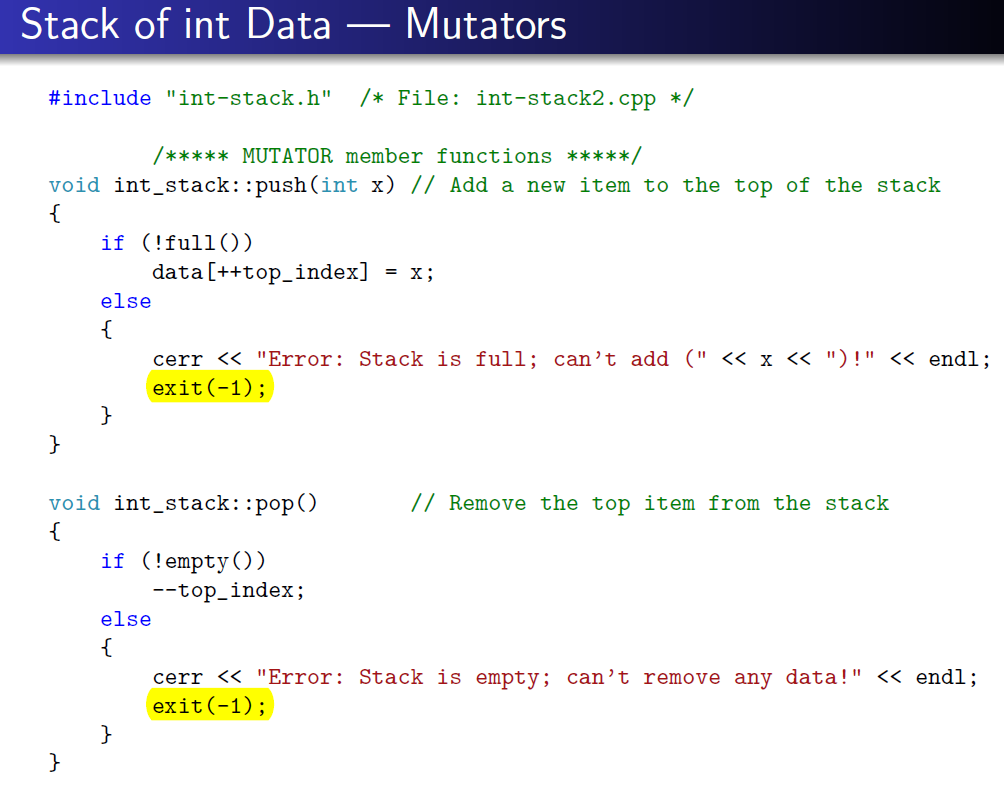 Solved Stack of int Data — stack.h #include /* File: | Chegg.com