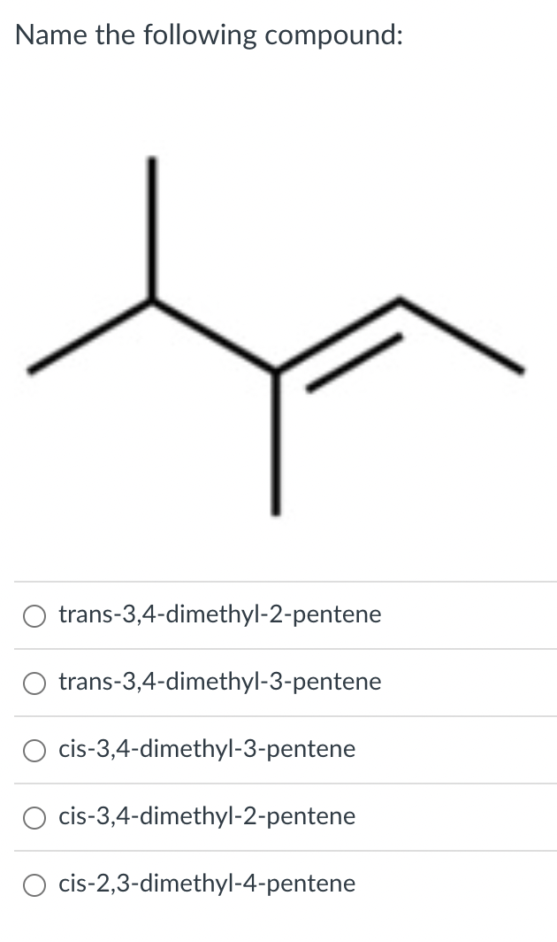Solved Name the following compound: | Chegg.com