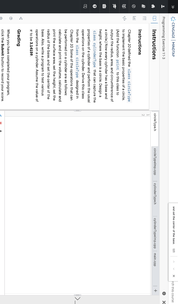 Solved Chapter 10 defined the class circleType to implement | Chegg.com