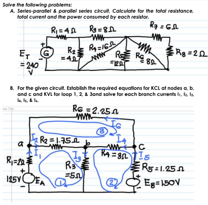 Solved Solve the following problems: A. Series-parallel & | Chegg.com