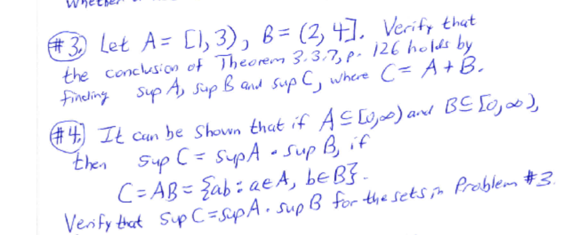 Solved Given Nonempty Subsets A And B Of R Let C Denote The 