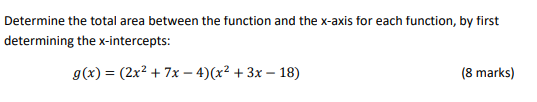 Solved Determine the total area between the function and the | Chegg.com