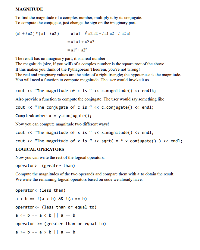 C++ Complex | Chegg.com