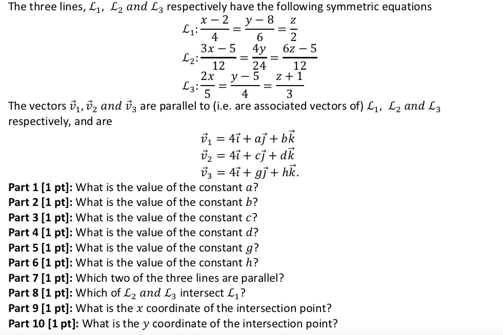 Solved L2: L3: 5 4 The three lines, L1, L2 and L3 | Chegg.com