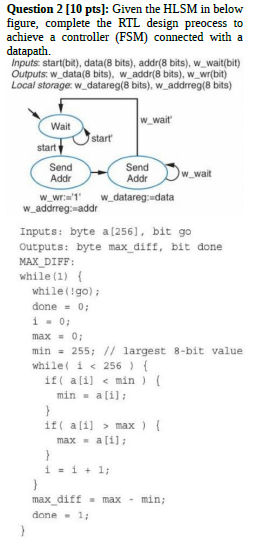 Question 2 [10 pts): Given the HLSM in below figure, | Chegg.com