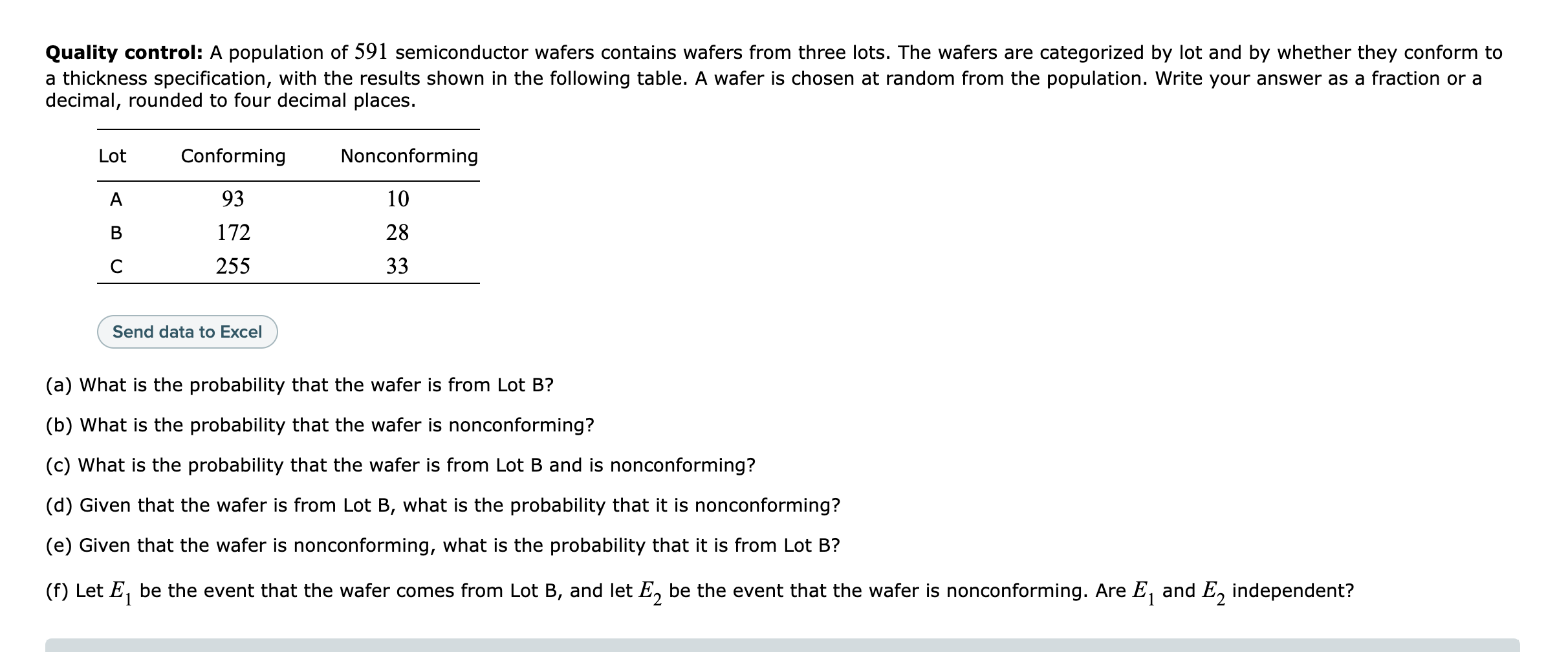 Solved Quality control: A population of 591 semiconductor | Chegg.com