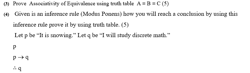 Solved (3) Prove Associativity of Equivalence using truth | Chegg.com