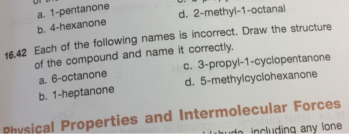 Solved Each of the following names is incorrect. Draw the | Chegg.com