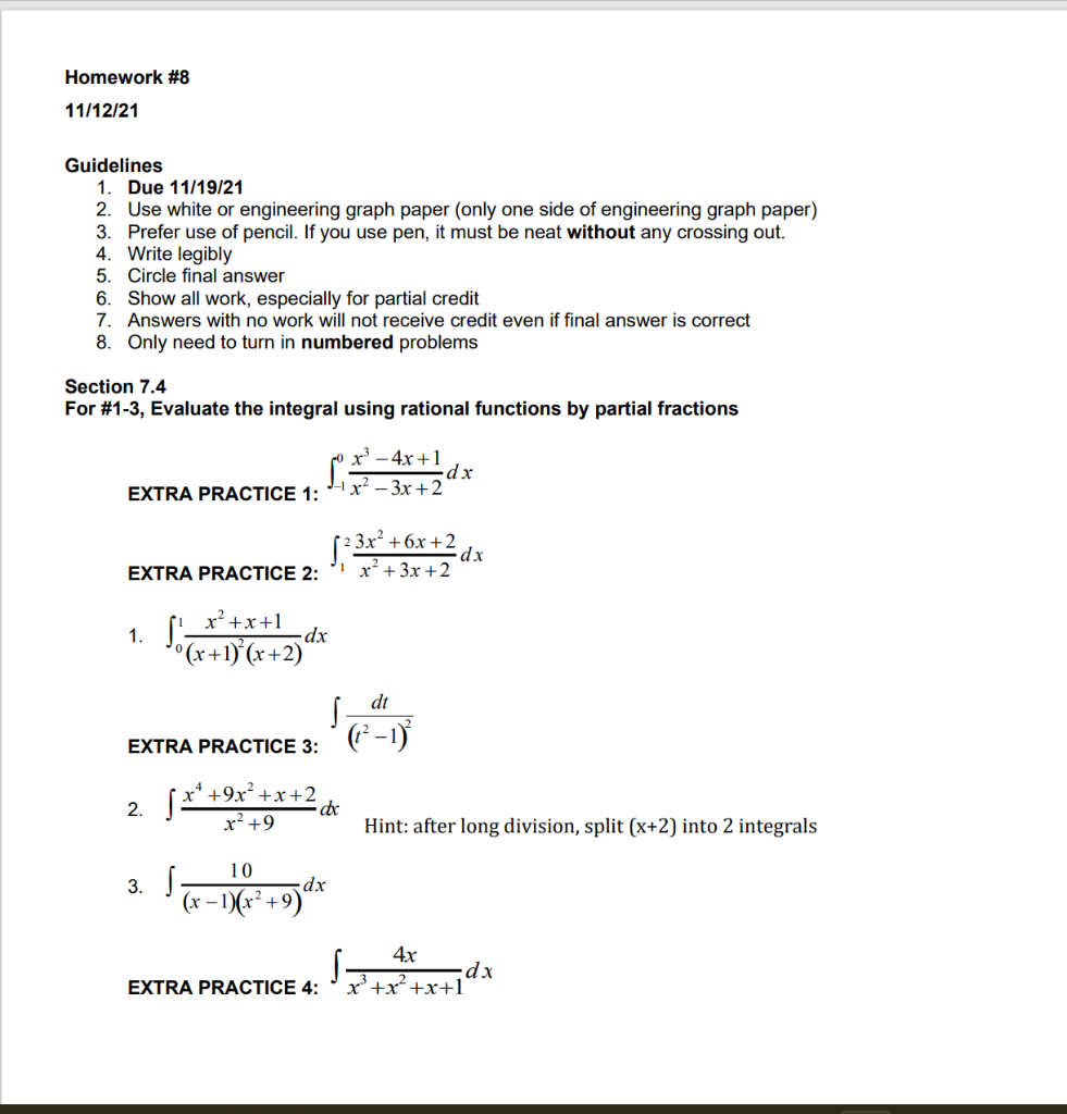Solved Homework #8 11/12/21 Guidelines 1. Due 11/19/21 2. | Chegg.com