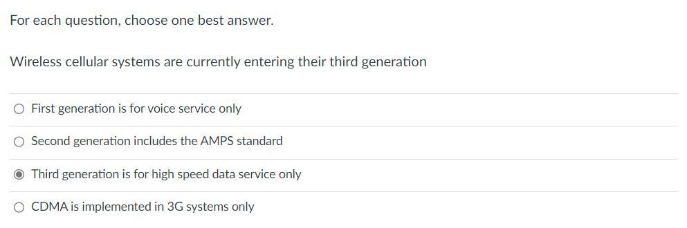 Solved For each question, choose one best answer. Wireless | Chegg.com