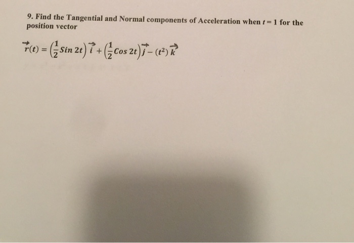 Solved 9 Find The Tangential And Normal Components Of