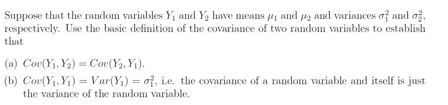 Solved Suppose that the random variables Y1 and Y, have | Chegg.com