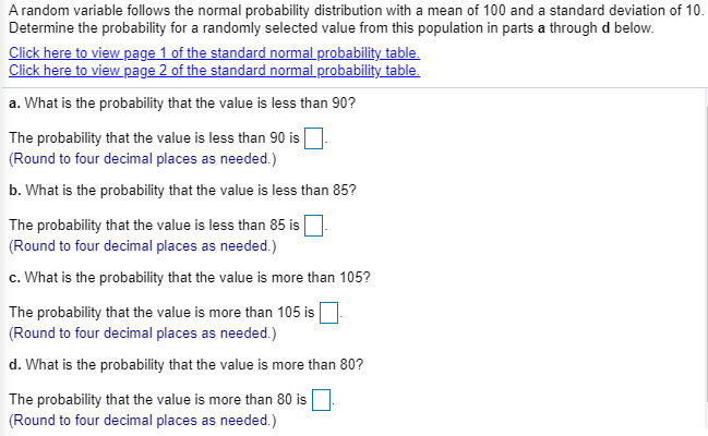 Solved A random variable follows the normal probability | Chegg.com