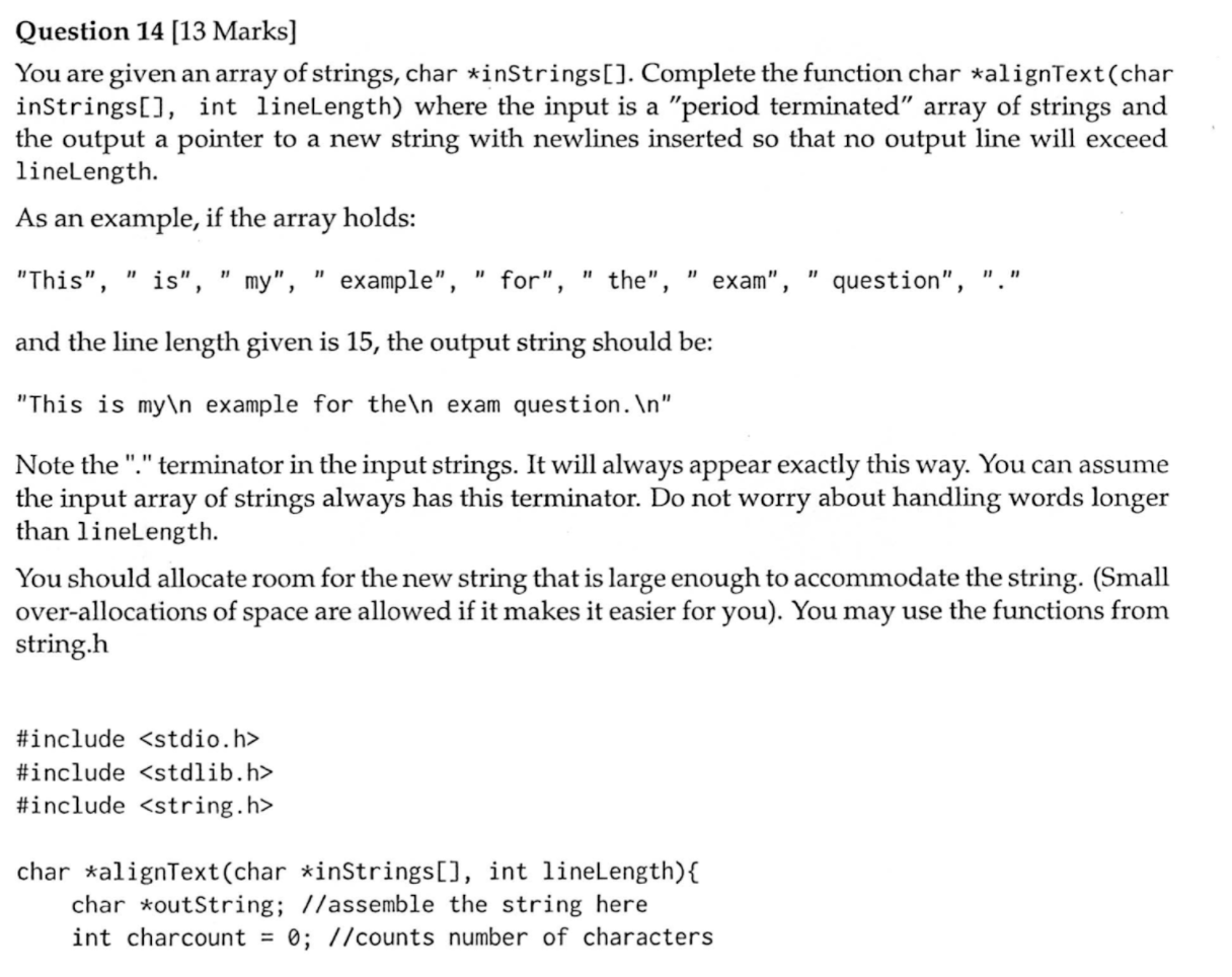 Solved Question 14 [13 Marks] You are given an array of | Chegg.com