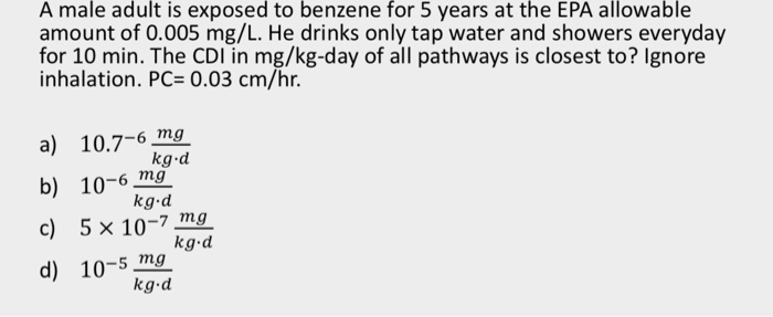 Solved TABLE 3-8 EPA recommended values for estimating | Chegg.com