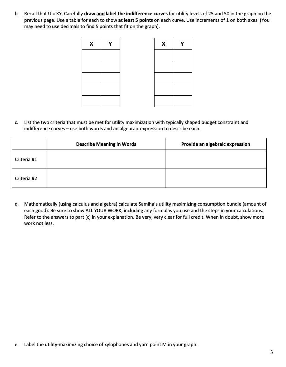 Solved 1. Samiha receives utility by consuming xylophones | Chegg.com