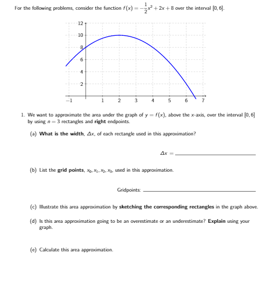 Solved For the following problems, consider the function | Chegg.com
