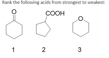 Solved Rank the following acids from strongest to weakest: | Chegg.com