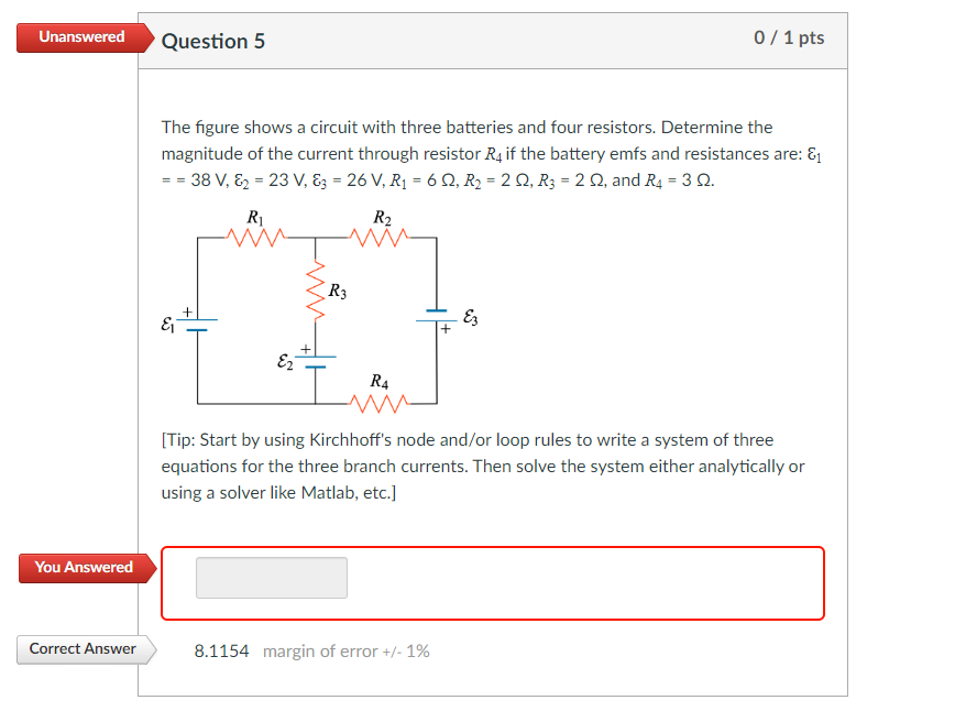 Solved The figure shows a circuit with three batteries and | Chegg.com