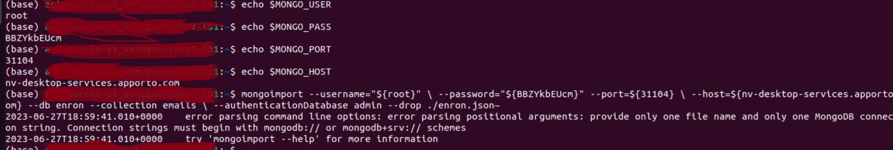 Solved I need help with setting up mongo import. I am having | Chegg.com