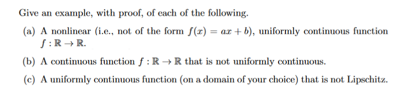 Solved Give an example, with proof, of each of the | Chegg.com