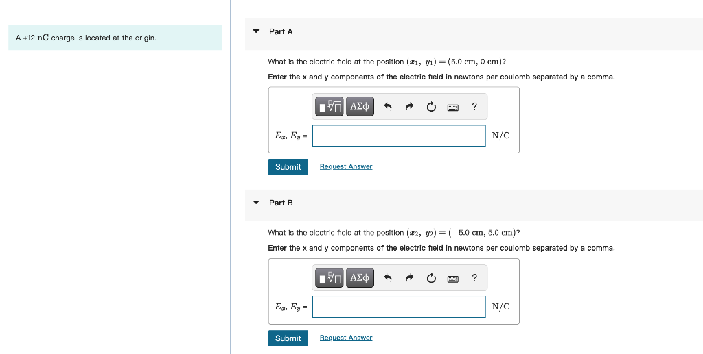 Solved A+12nC charge is located at the origin. Part A What | Chegg.com