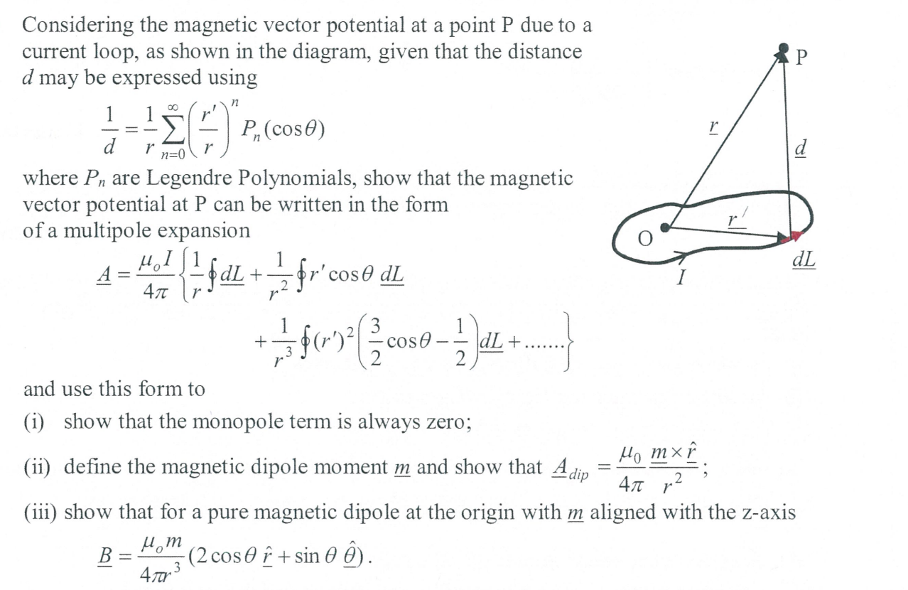 Solved Considering the magnetic vector potential at a point | Chegg.com