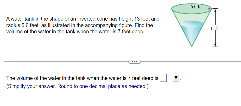 Solved A water tank in the shape of an inverted cone has | Chegg.com