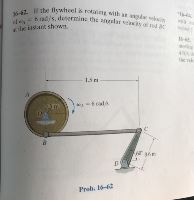 Solved If the flywheel is rotating with an angular velocity | Chegg.com