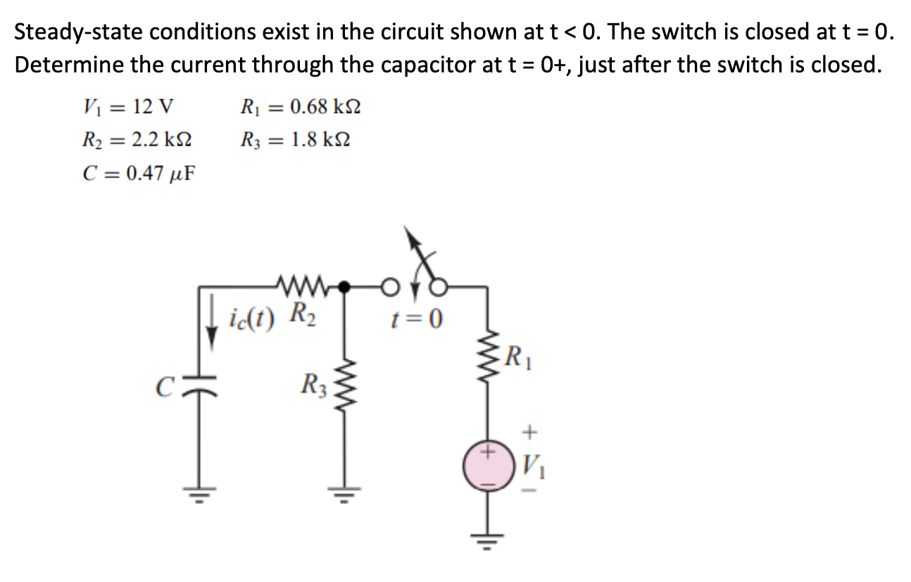 Solved Steady State Conditions Exist In The Circuit Shown At