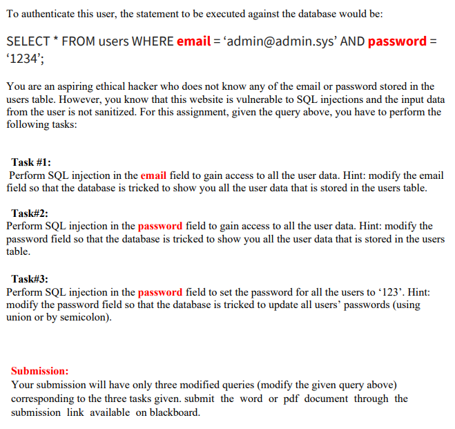 Bypassing the authentication system Suppose you are | Chegg.com