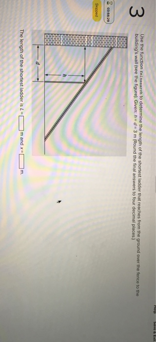 Solved 3 Use the function fminsearch to determine the length | Chegg.com
