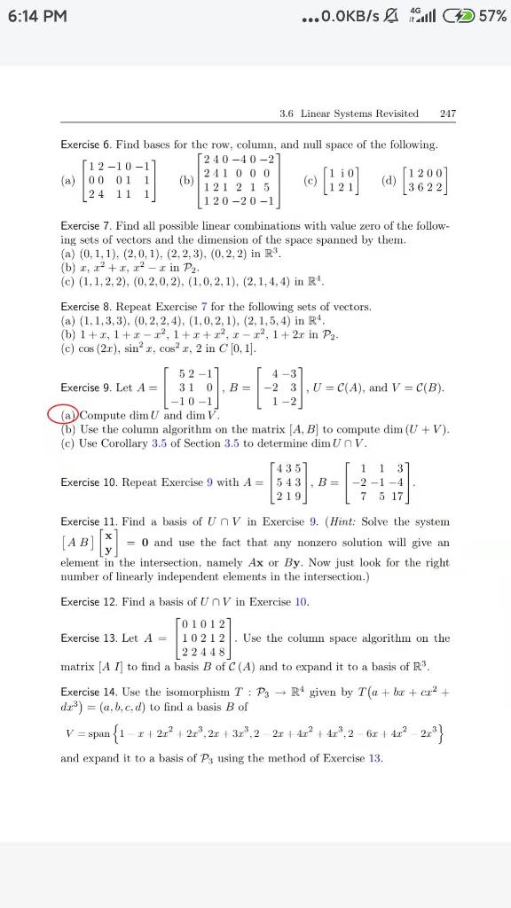 Solved 6:14 PM ...O.OKB/s & CD 57% 3.6 Linear Systems | Chegg.com