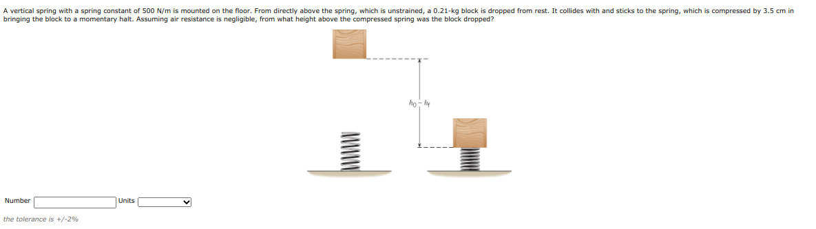 Solved A vertical spring with a spring constant of 500 N/m | Chegg.com