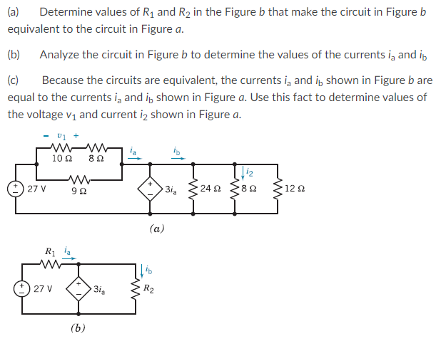 Solved (a) Determine values of R and R2 in the Figure b that | Chegg.com