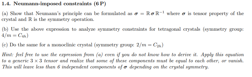 Solved 1.4. Neumann-imposed constraints (6P) (a) Show that | Chegg.com