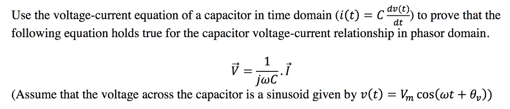 Solved Use the voltage-current equation of a capacitor in | Chegg.com