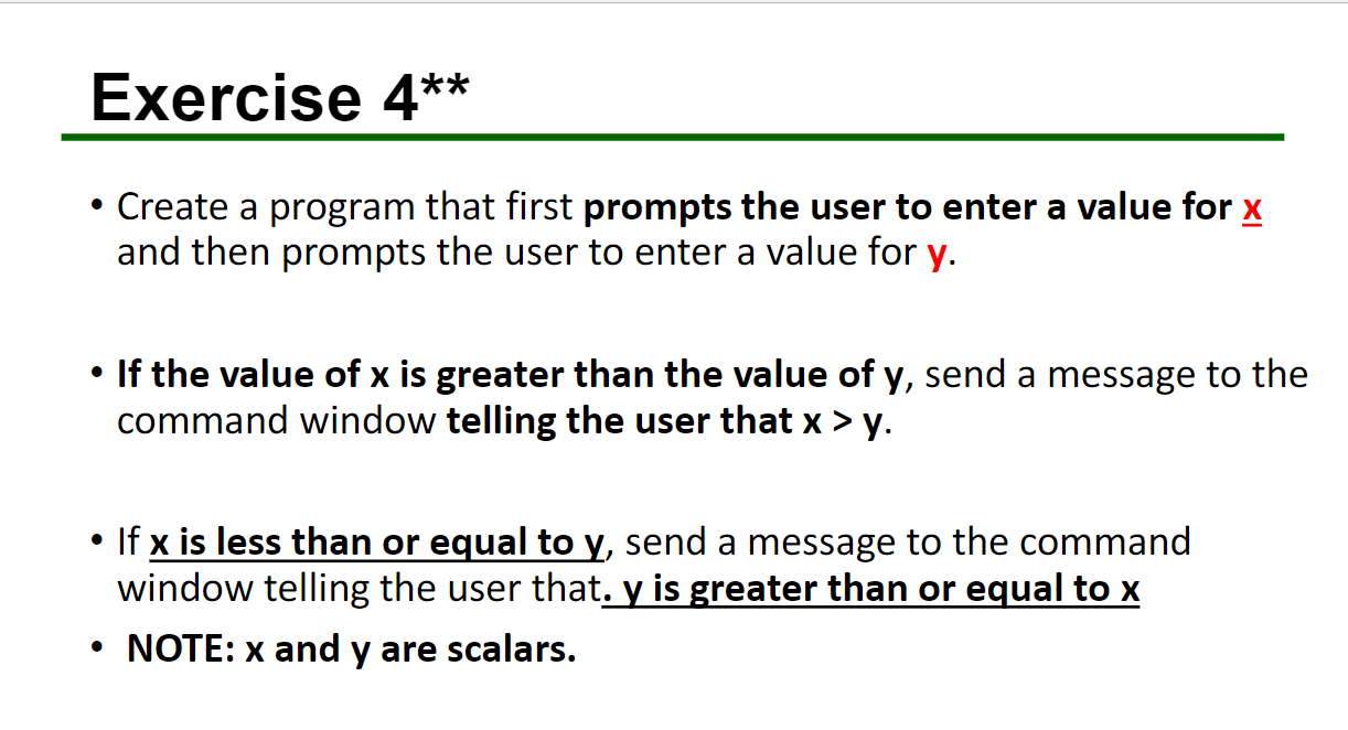 Solved Exercise 4** Create a program that first prompts the | Chegg.com