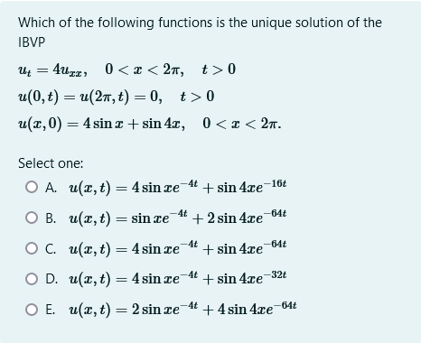 Which of the following functions is the unique | Chegg.com