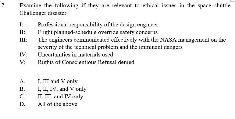 Solved 7. Examine the following if they are relevant to | Chegg.com